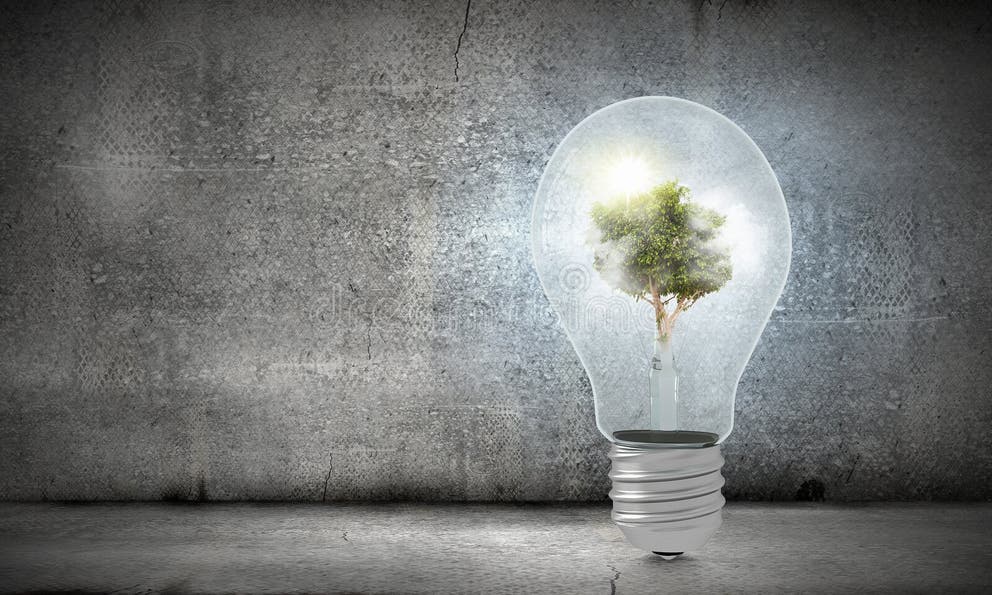 Think green stock illustration. Illustration of lightbulb - 50175028