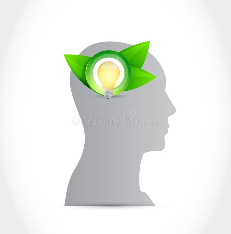 Think Green Mind Concept Illustration Design Stock Image - Image of ...