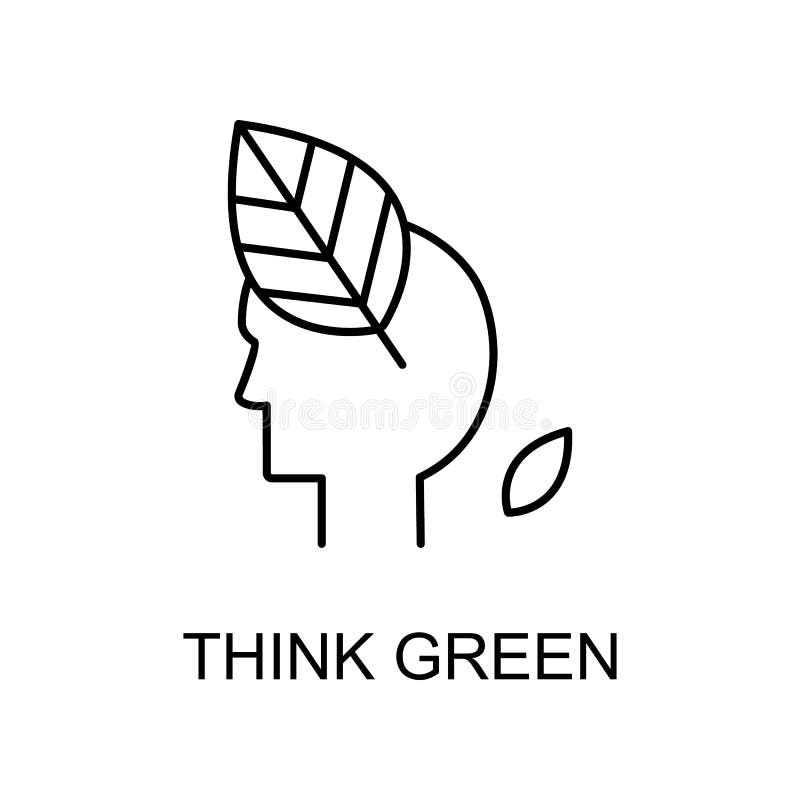 Think Green Outline Icon. Element of Enviroment Protection Icon with ...