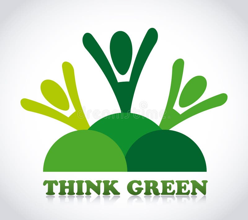 Think green stock vector. Illustration of mind, grass - 33630010