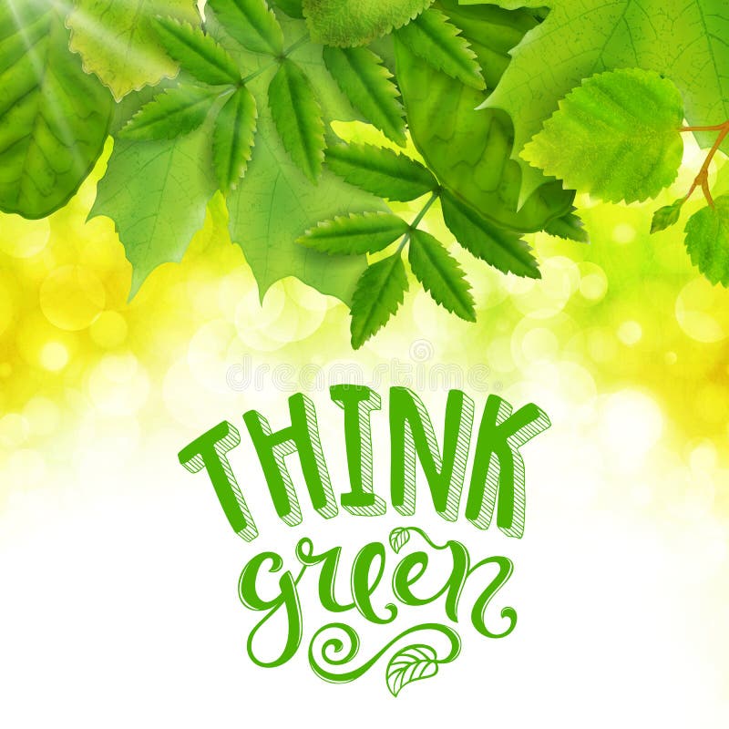 Think green poster stock vector. Illustration of global - 77978477