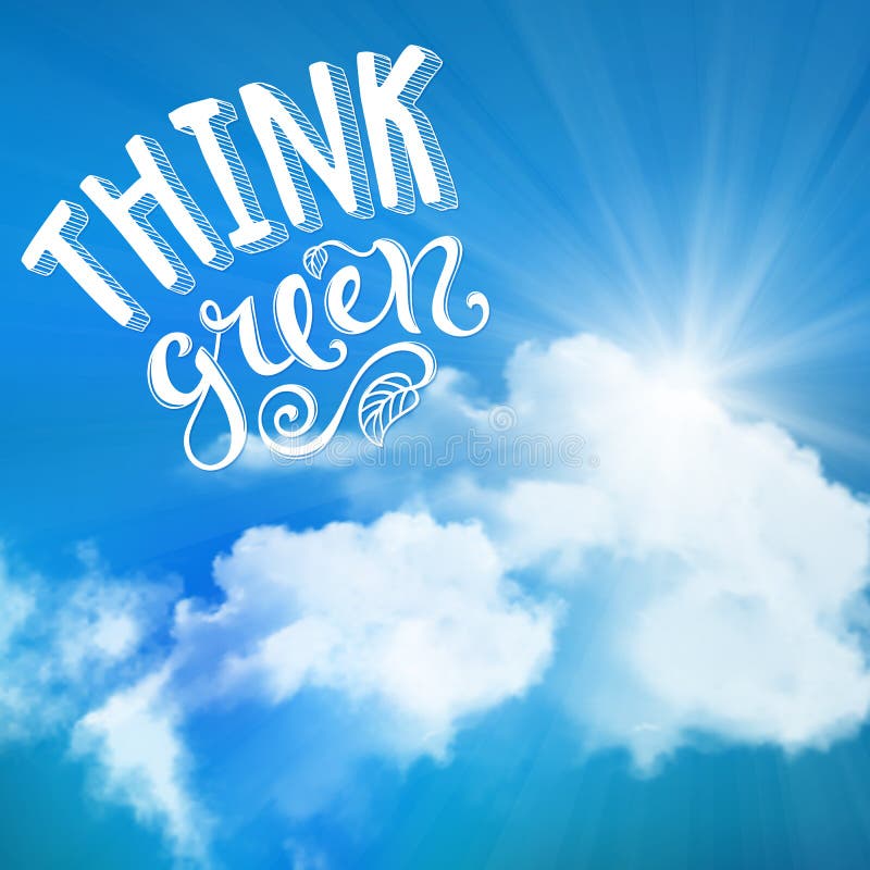 Think green poster stock vector. Illustration of creative - 77978743
