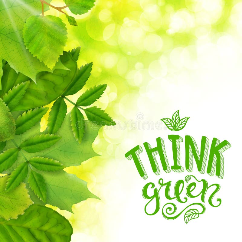 Think green poster stock vector. Illustration of planet - 77984009