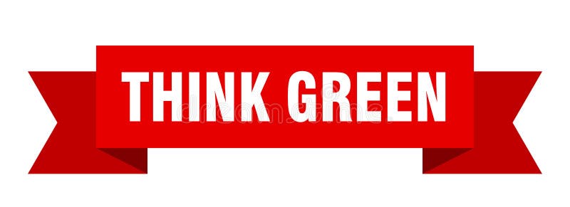 Think green ribbon. stock vector. Illustration of sign - 191265127