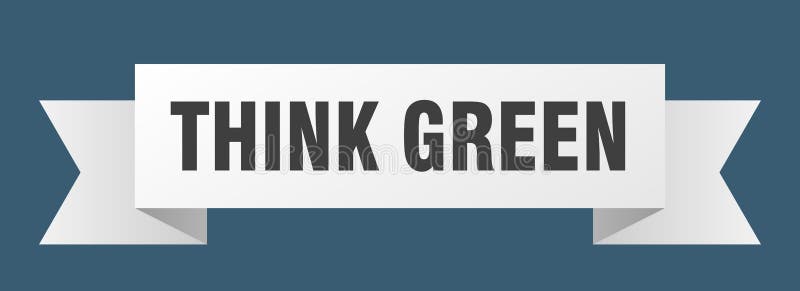 Think green ribbon. stock vector. Illustration of sign - 191267573