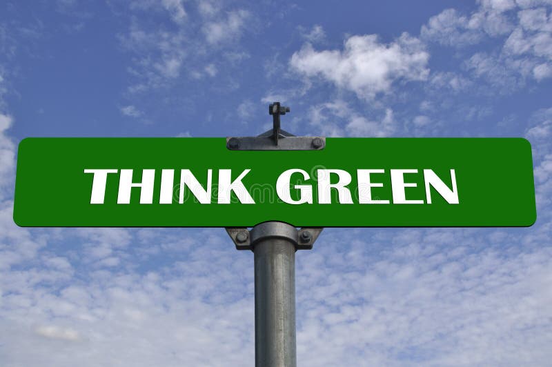 Think green road sign stock illustration. Illustration of isolated ...