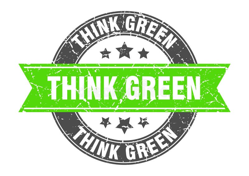 Think green stamp stock vector. Illustration of circle - 196578361