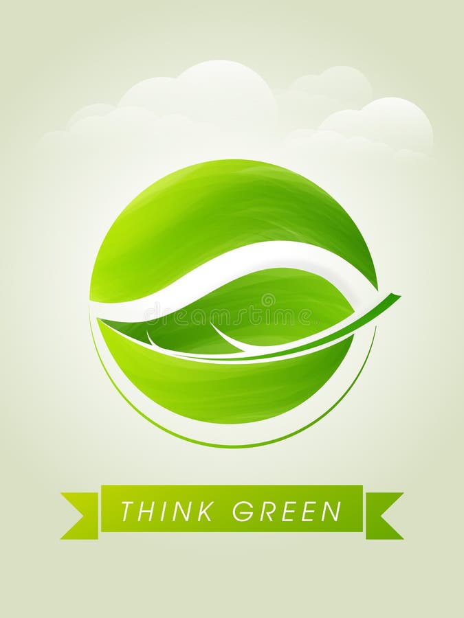 Think Green Template, Banner or Flyer Design. Stock Illustration ...