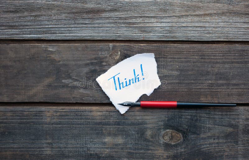 Think Hand Written on Paper Piece Stock Image - Image of mail, concept ...