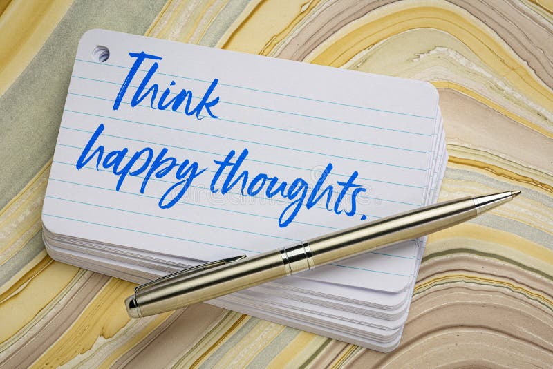 Think happy thoughts stock image. Image of happy, paper - 150022033