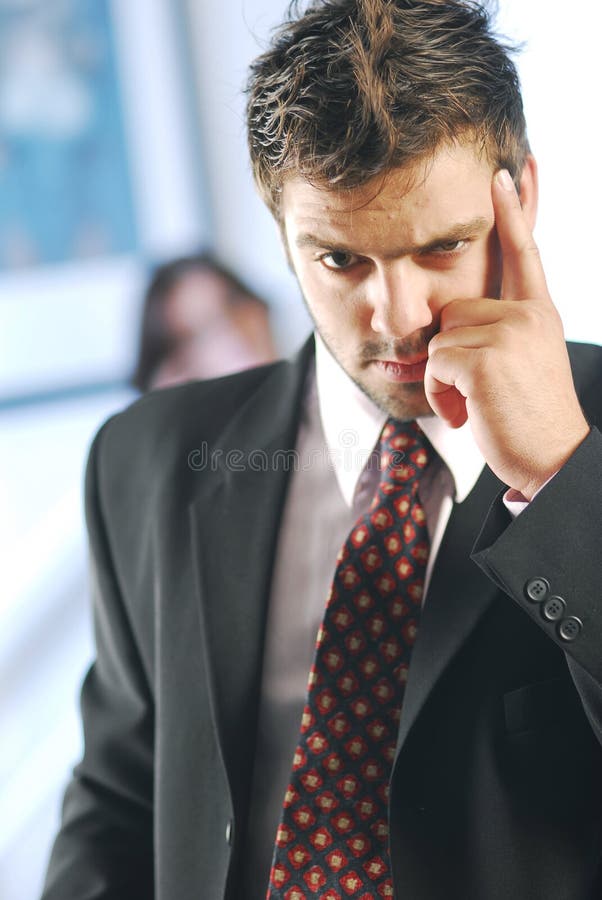 Think hard man stock photo. Image of portrait, contemplation - 3923432