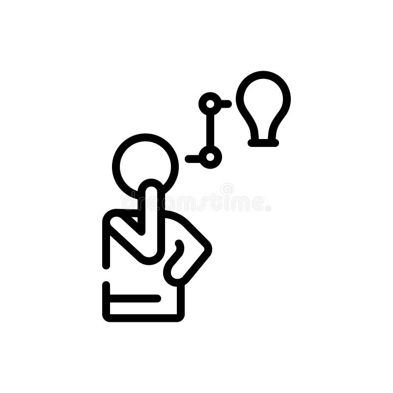 Black Line Icon for Think, Peruse and Consider Stock Illustration ...