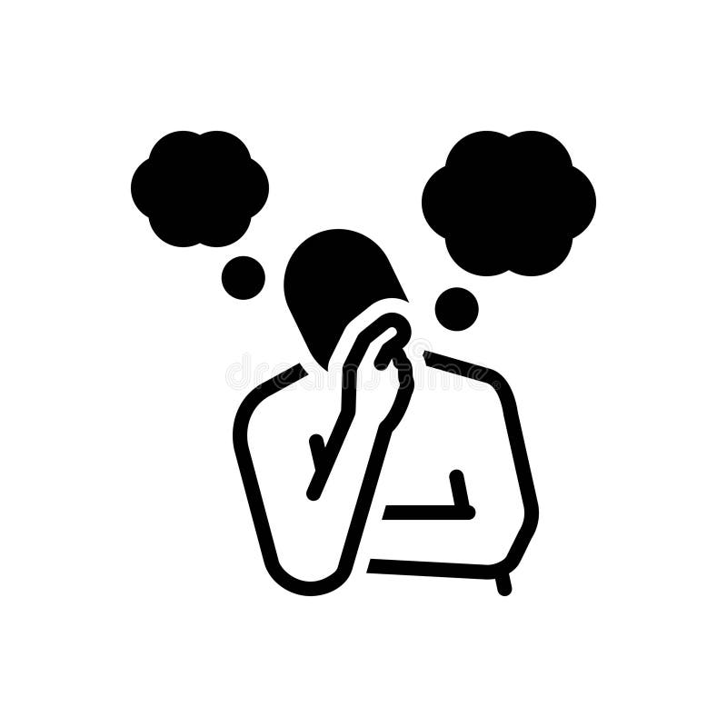 Black Solid Icon for Think, Peruse and Dream Stock Illustration ...