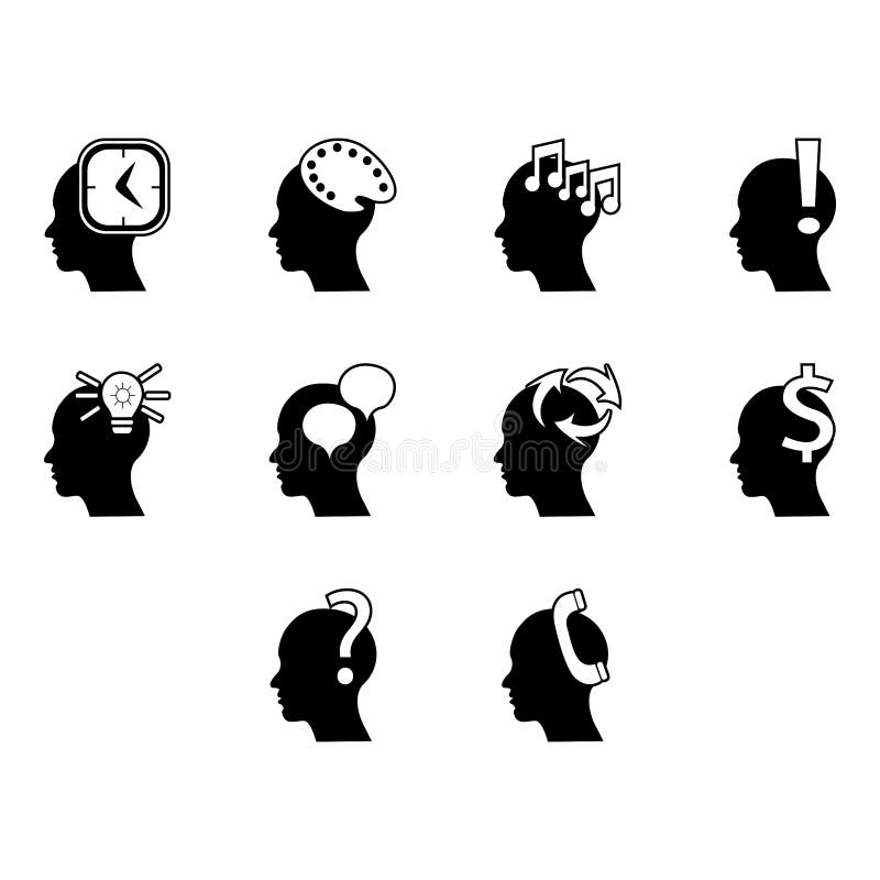 Think icon set stock vector. Illustration of telephone - 256934912