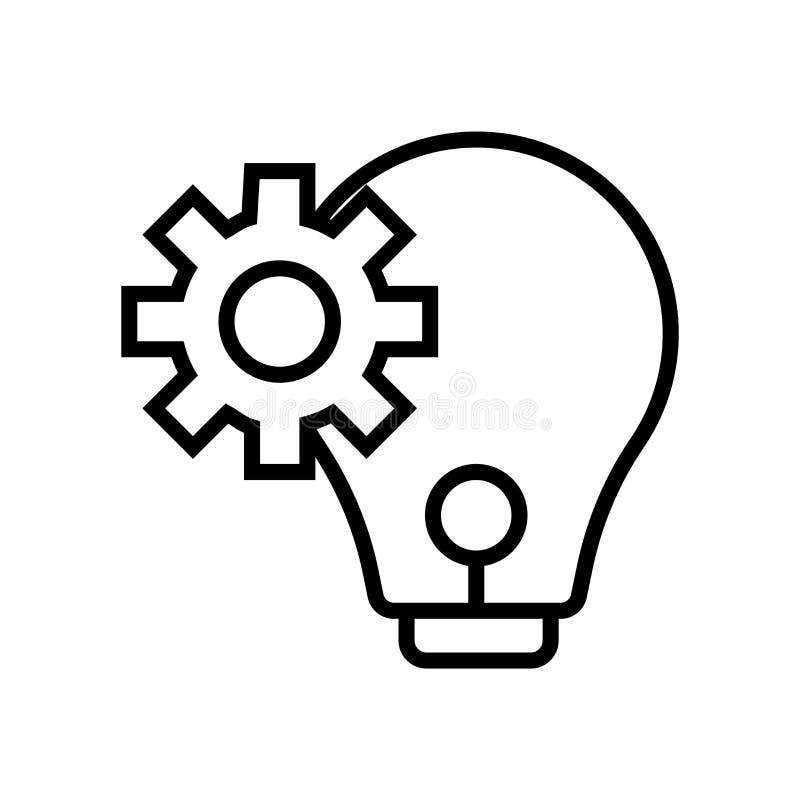 Think Icon Vector Isolated on White Background, Think Sign , Line or ...