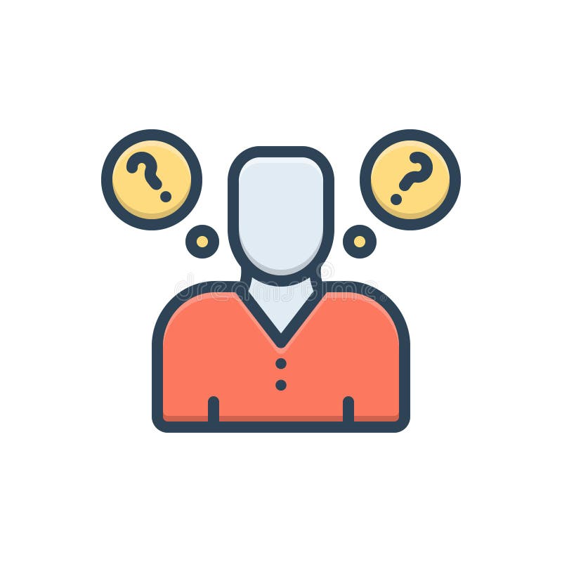 Color Illustration Icon for Think, What and Why Stock Illustration ...