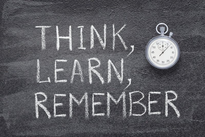 Think, Learn, Remember Watch Stock Image - Image of phrase, second ...
