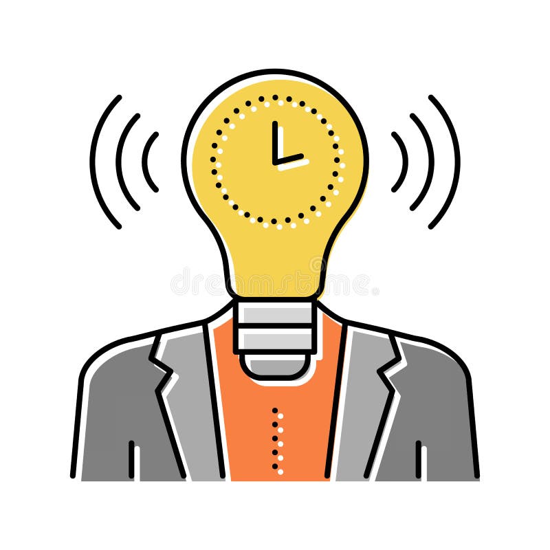 Think Light Bulb Color Icon Vector Illustration Stock Vector ...