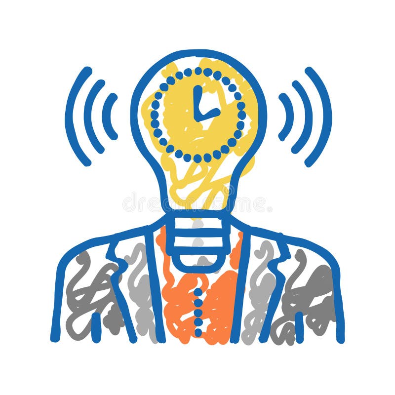 Think Light Bulb Icon Doodle Illustration Stock Illustration ...