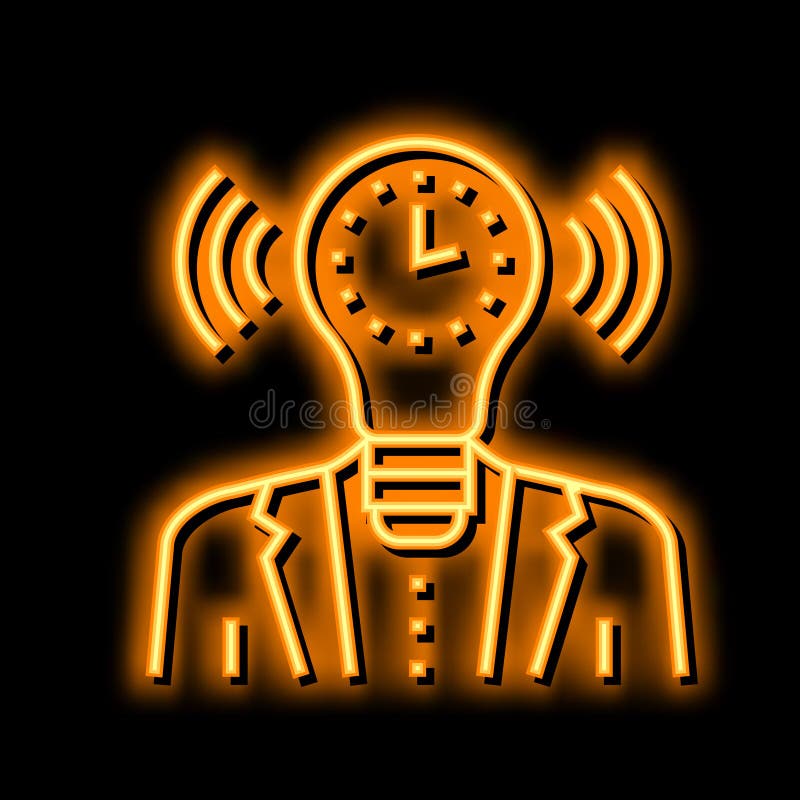 Think Light Bulb Neon Glow Icon Illustration Stock Vector ...