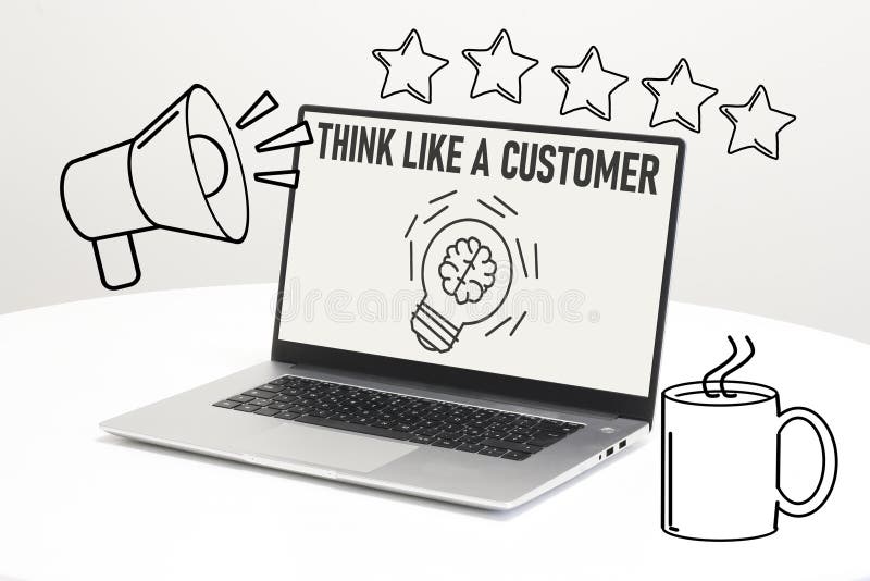 Think Like a Customer is Shown Using the Text Stock Image - Image of ...