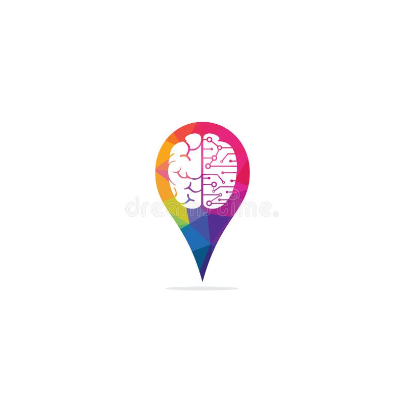 Think Location Logo. Brain with Location Pin Logo Design. Stock Vector ...