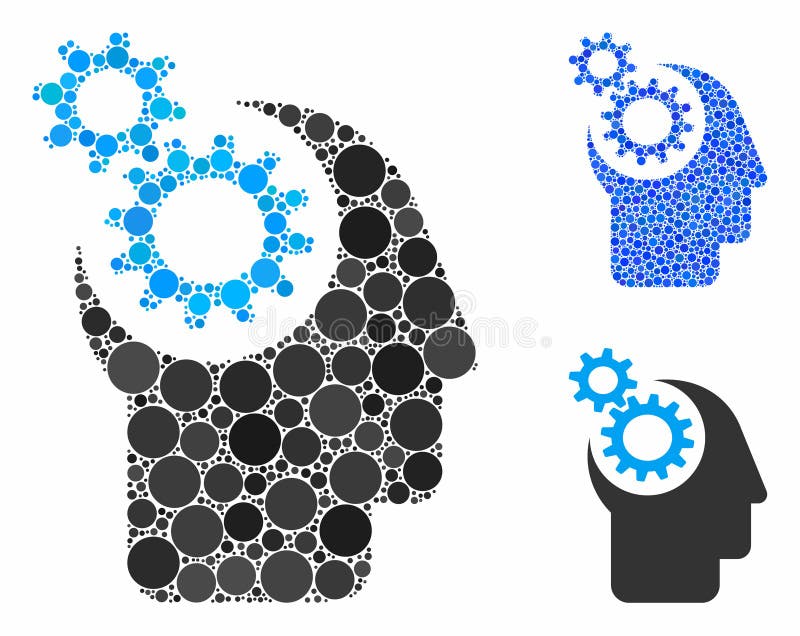 Think Mosaic Icon of Circle Dots Stock Illustration - Illustration of ...