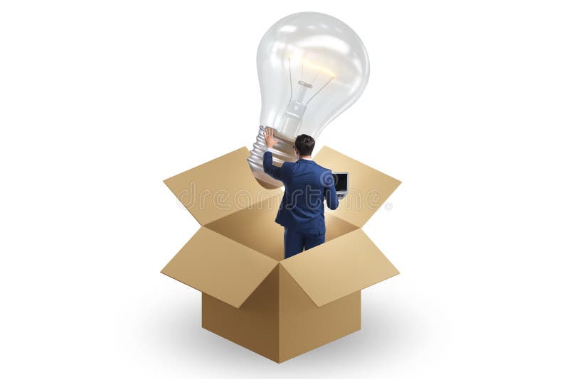 Think Out of Box Concept with Businessman Stock Image - Image of ...