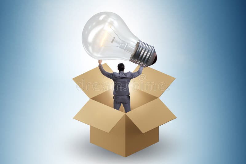 Think Out of Box Concept with Businessman Stock Image - Image of ...