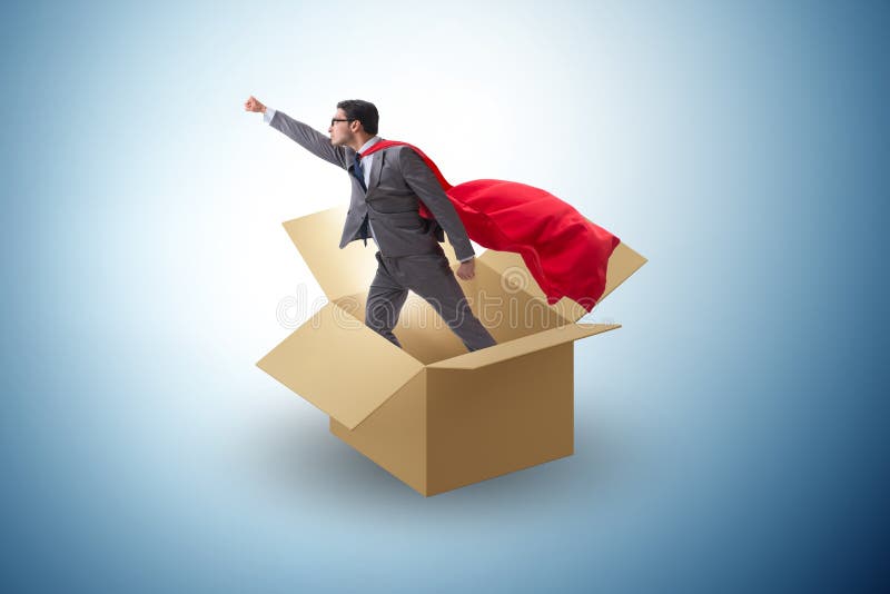 Think Out of Box Concept with Businessman Stock Photo - Image of ...