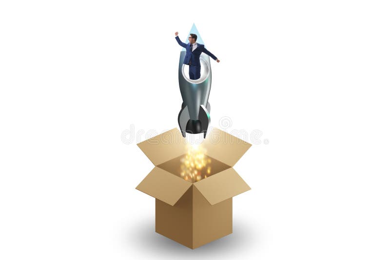 Think Out of Box Concept with Businessman Stock Image - Image of idea ...