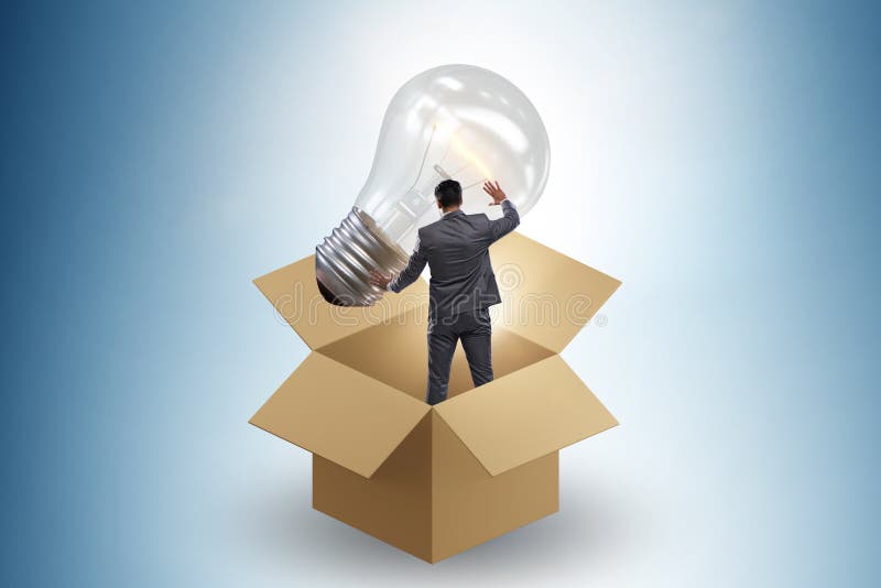 Think Out of Box Concept with Businessman Stock Photo - Image of ...
