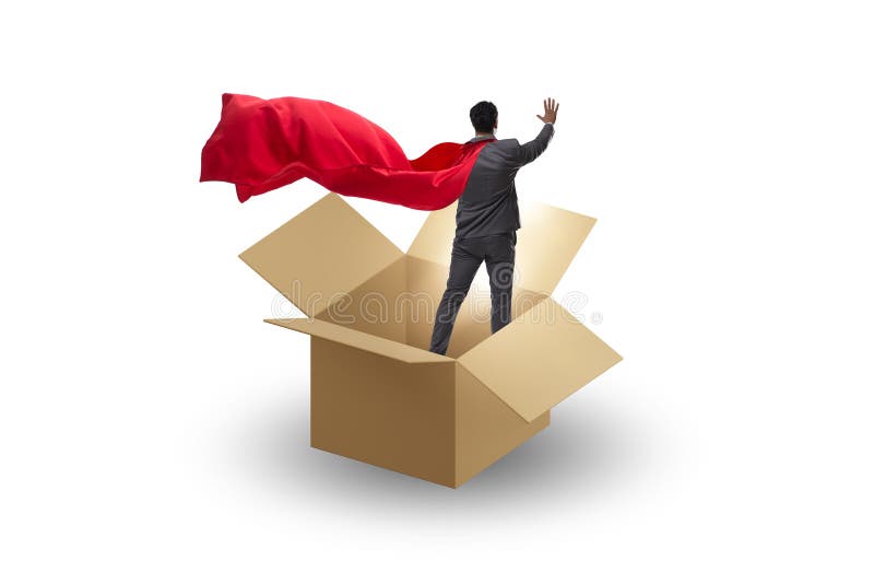 Think Out of Box Concept with Businessman Stock Photo - Image of smart ...