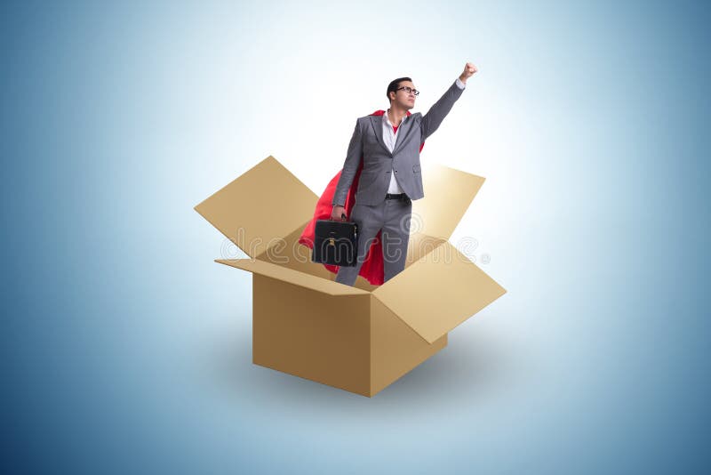 Think Out of Box Concept with Businessman Stock Image - Image of brain ...