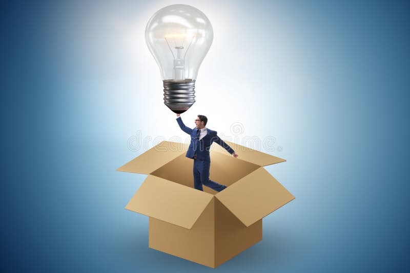 Think Out of Box Concept with Businessman Stock Photo - Image of ...