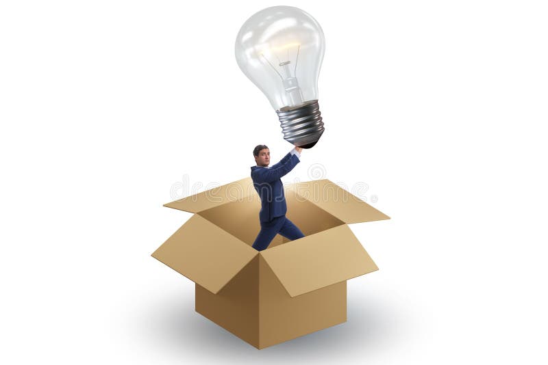 Think Out of Box Concept with Businessman Stock Image - Image of ...