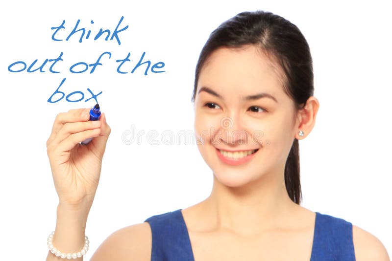 Think Out of the Box stock image. Image of female, happy - 31502837