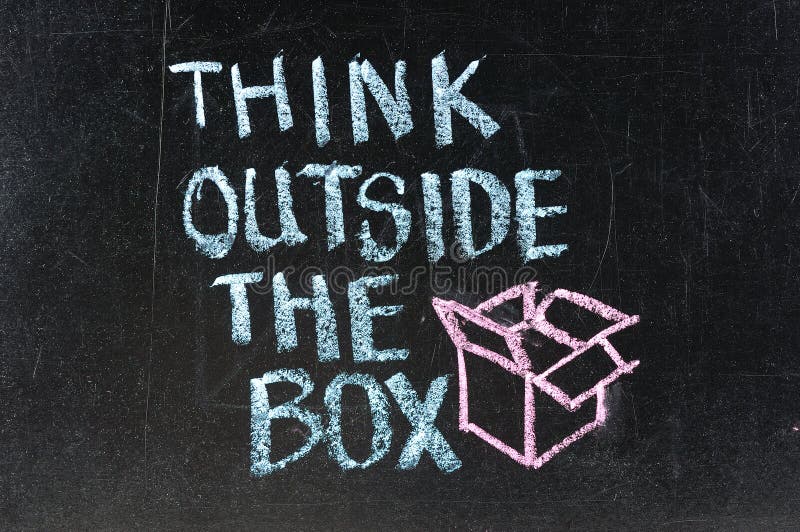 Creative Message Urging To Think Outside the Box Stock Photo - Image of ...