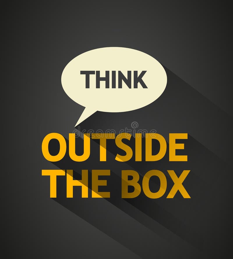 Think outside the box stock vector. Illustration of aspiration - 45746122