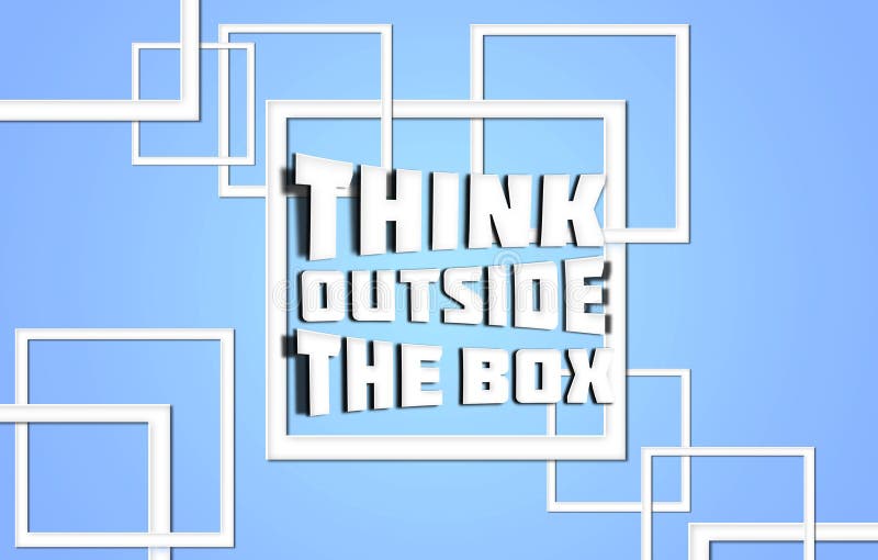 Think outside box blue stock illustration. Illustration of innovation ...