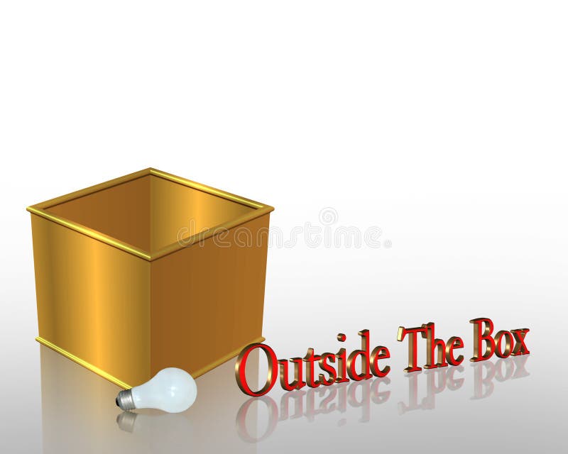 Think Outside the Box Business Slogan Stock Illustration - Illustration ...