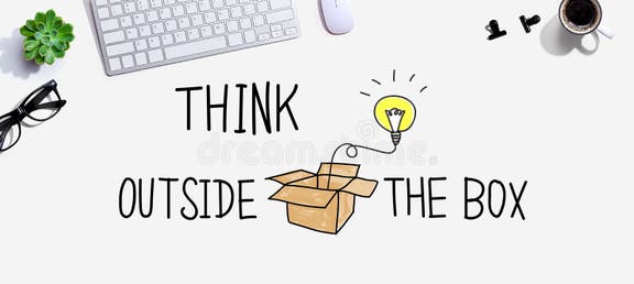 Think Outside the Box with a Computer Keyboard Stock Photo - Image of ...