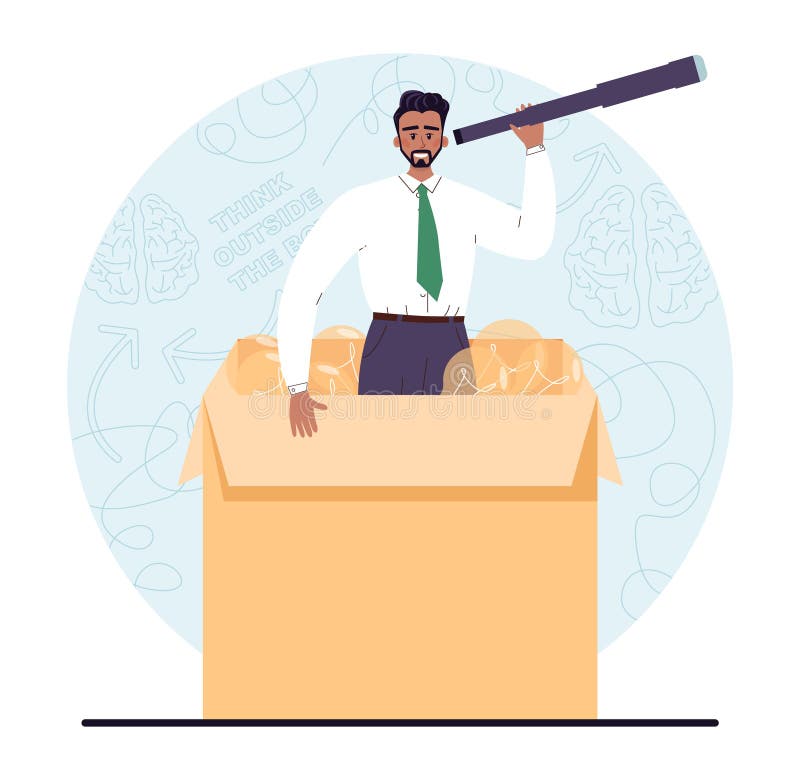 Think Outside the Box Concept. Creativity and Brainstorming Stock ...