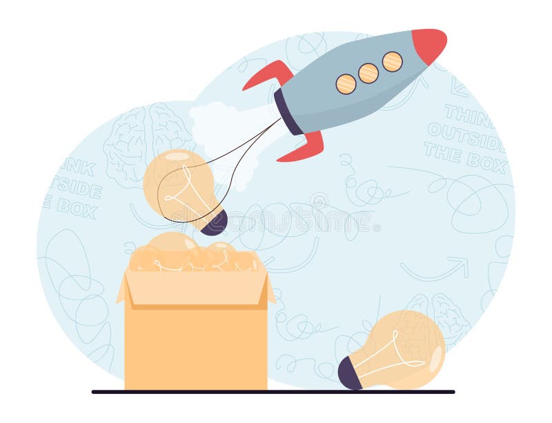 Think Outside the Box Concept. Creativity and Brainstorming Stock ...