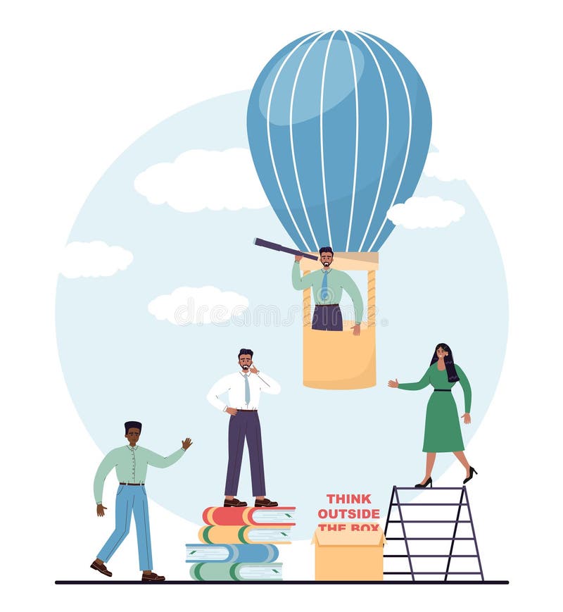 Think Outside the Box Concept. Creativity and Brainstorming Stock ...