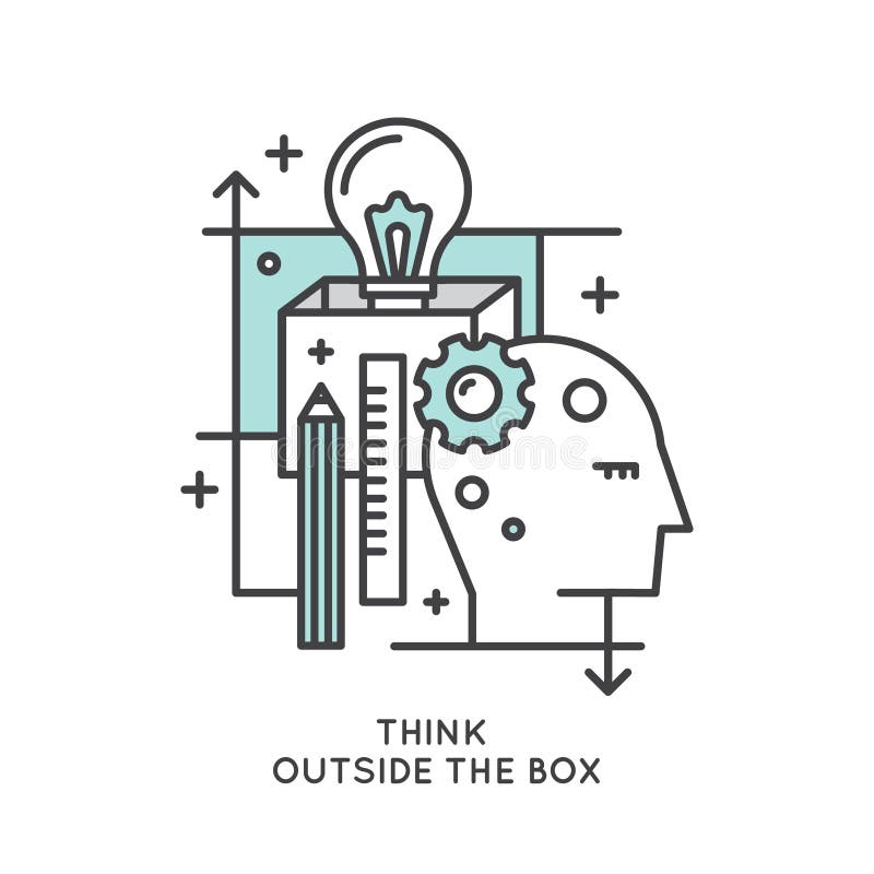 Think Outside the Box Concept , Imagination, Smart Solution, Creativity ...
