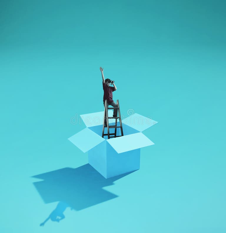 Man Ladder Box Stock Illustrations – 558 Man Ladder Box Stock ...