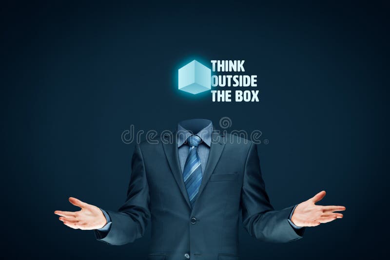 Think outside the box stock image. Image of visionary - 93171197