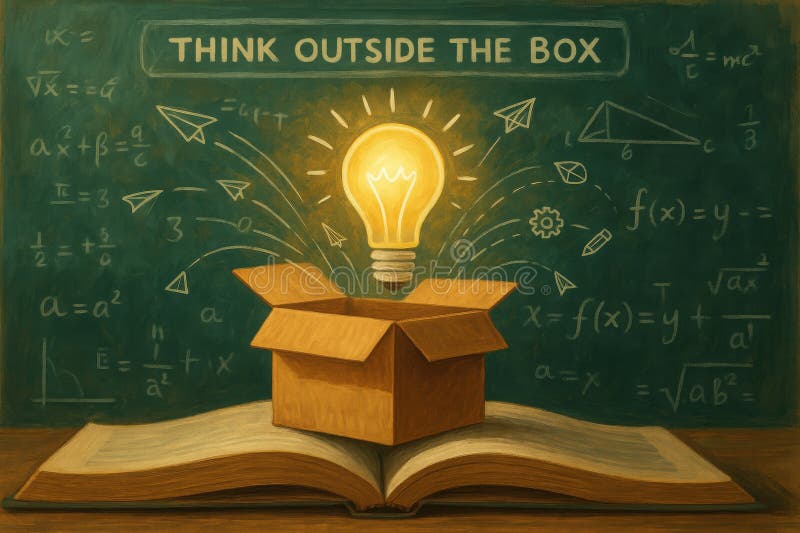 Think Outside the Box Creative Ideas Innovation Stock Illustration ...