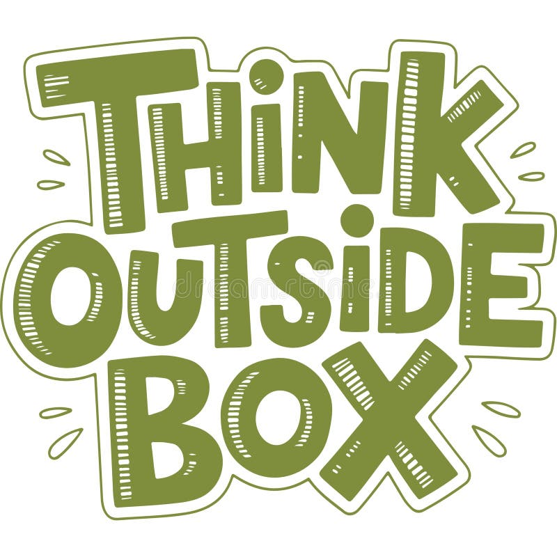 Think Outside the Box Design Stock Vector - Illustration of poster ...
